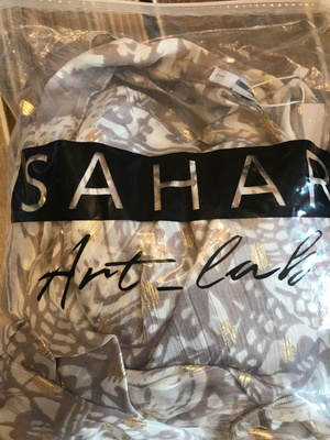 Блузка Женский SAHAR art lab бежевый, золотой Шифон Длинный, размер 46, 48 свободный Россия ...