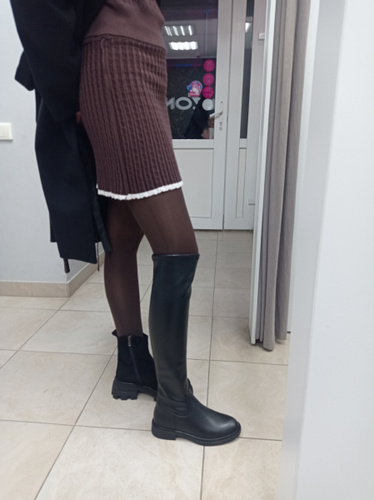 Сапоги Женский Covani ботфорты, размер 40 черный сахара, черный кварц Демисезон 7 Стандартный ...