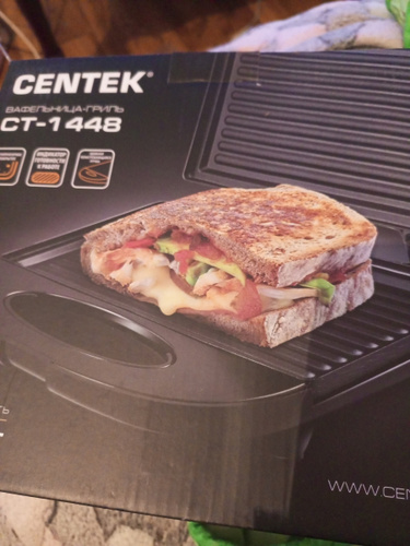 Мини-гриль электрический Centek CT-1448 для приготовления горячих блюд, сэндвичей и вафель, 800 ...