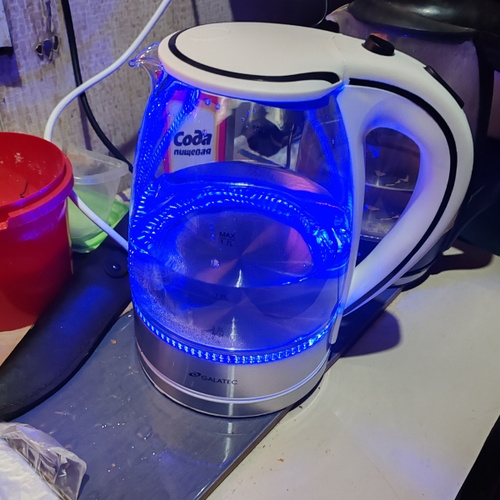 Электрический чайник стеклянный Galatec KT-17G-01NG, 1850 Вт, 1.7 л, белый, прозрачный купить на ...