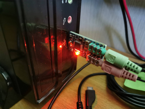 CM108 L059 Внешняя звуковая карта USB на базе CM108B, 2x3.5mm jack ...