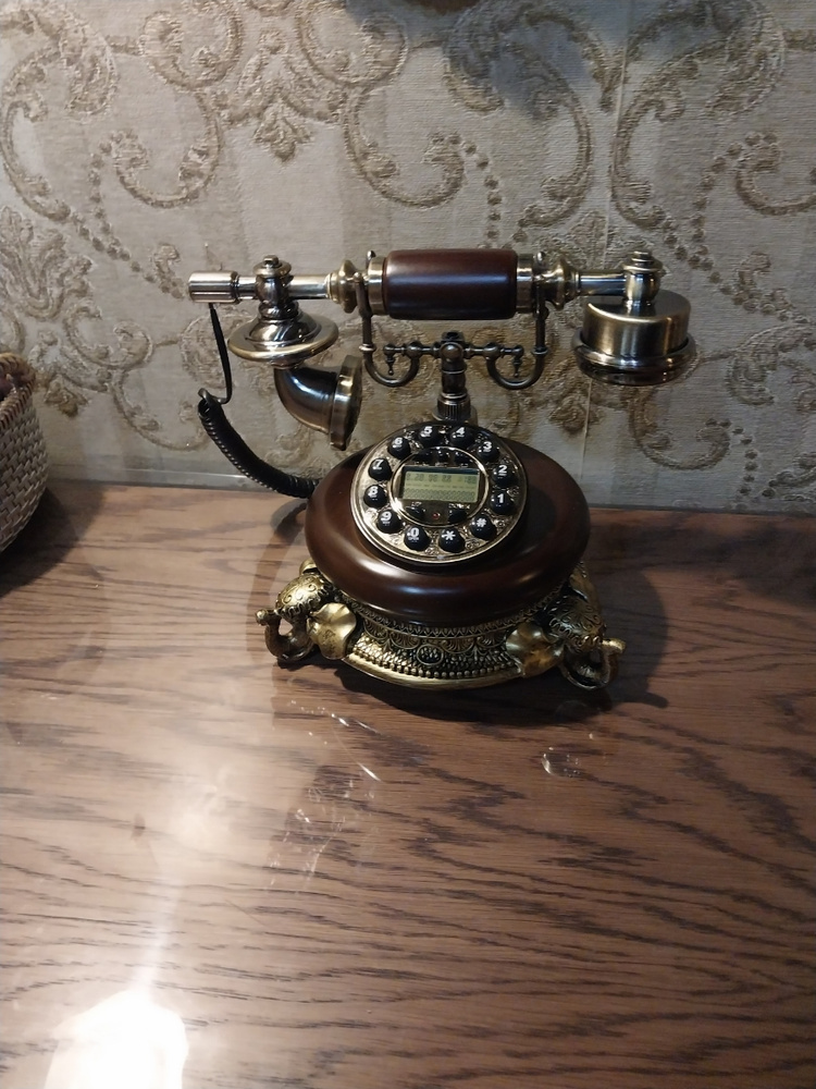 Старинный проводной телефон, Ретро-стиль, деревянное сырье - проводной ...