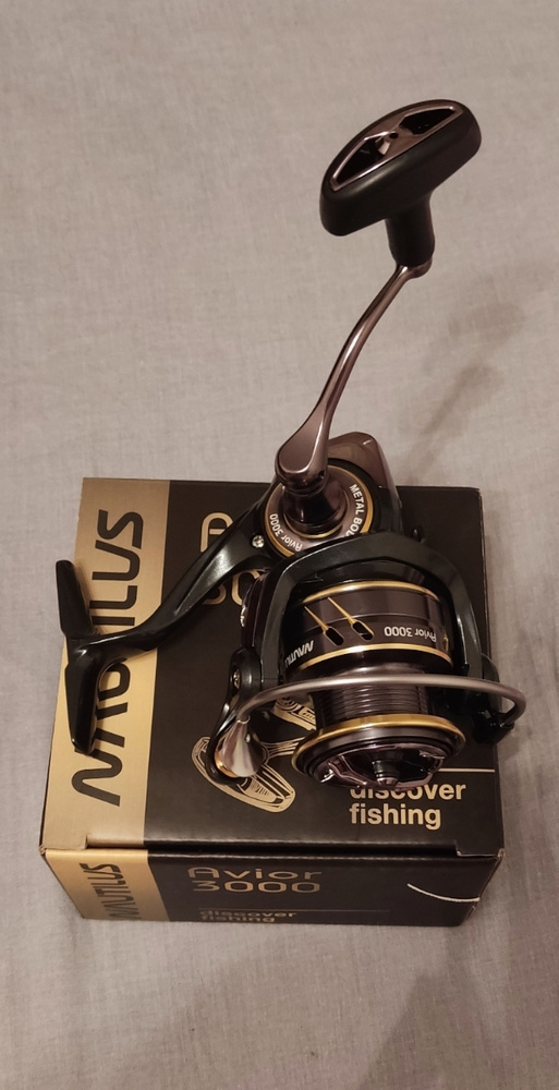 Катушка Nautilus Avior_серый металлик_черный_золотой, Безынерционная, 3000, Передний фрикцион ...