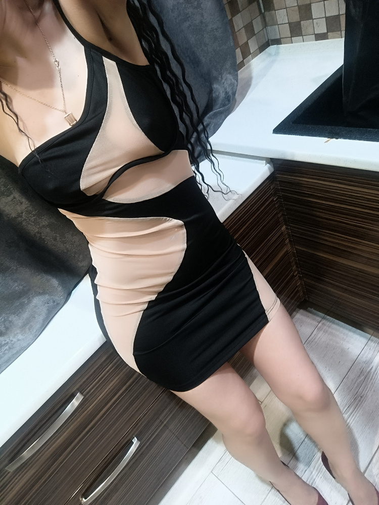 Платье Женский GoGo Store черный Повседневный Лавсан, размер 46, 48 купить c доставкой на OZON ...