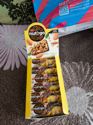 Батончик Nut and Go миндаль - арахис, 18шт по 36г - купить с доставкой по выгодным ценам в ...