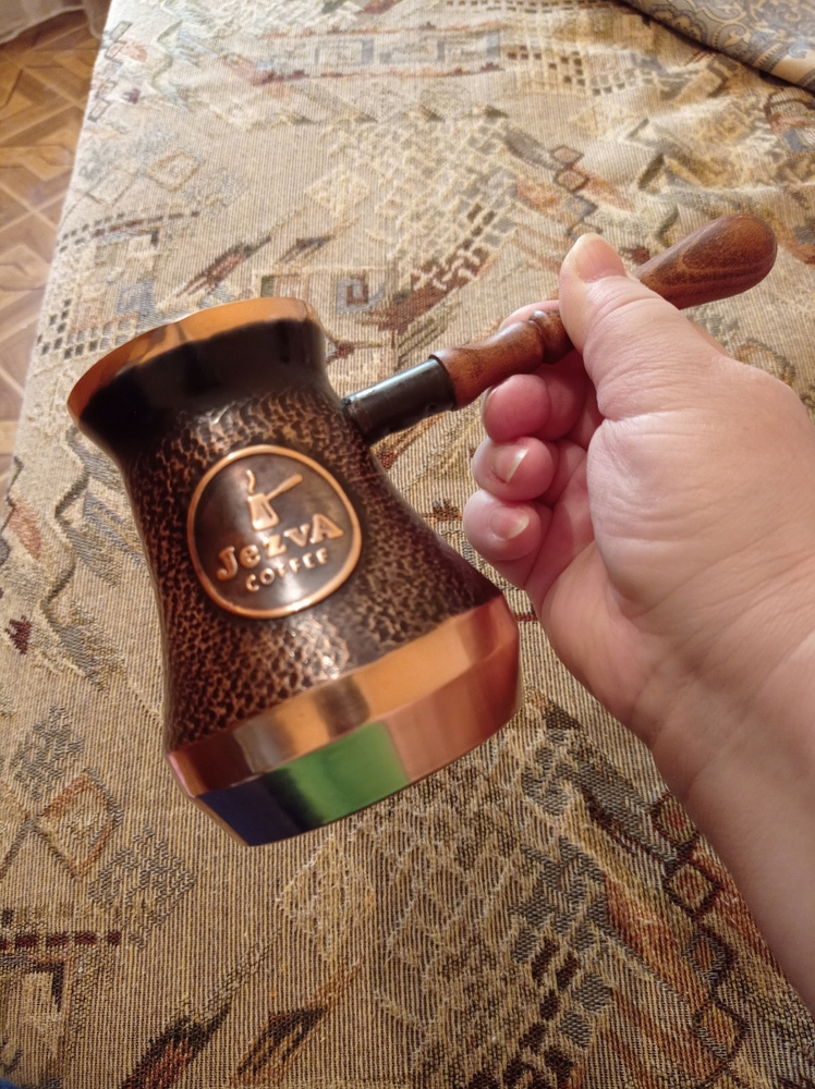 Турка для кофе медная 160 мл, JEZVA COFFEE Армянская джезва цельная, коллекция "Винтаж" купить ...
