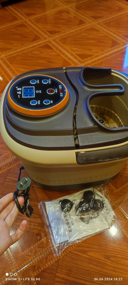 Электрическая массажная ванночка для ног, умное ведро для замачивания ног35*40*36CM,коричневый,A ...