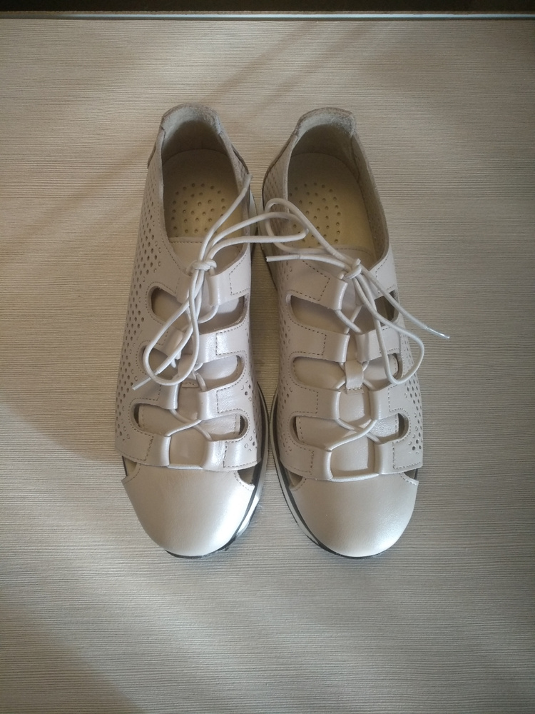 Ботинки полуботинки Женский Dina Grata бежевый, размер 39 Лето 6 Шнурки Платформа Россия купить ...