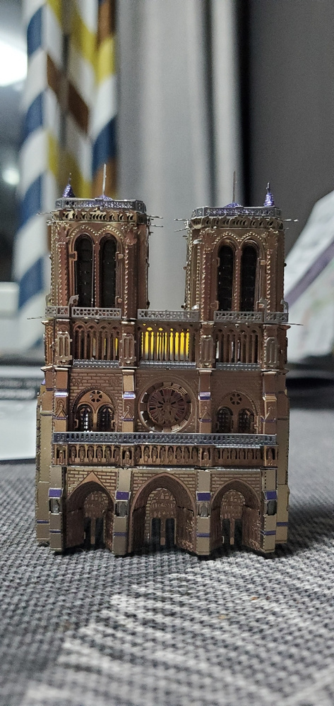 3D Пазлы, конструктор металлический, Большая золотая модель собора Нотр ...