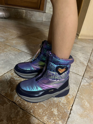 Сапоги Девочки KENKA, размер 31 серебристый Зима 3 Без каблука Россия Молния купить c доставкой ...