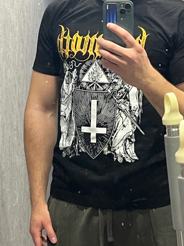 Футболка Мужской RockUp черный Короткий, размер 44, 46 Хлопок Логотип прямой Повседневный Россия ...