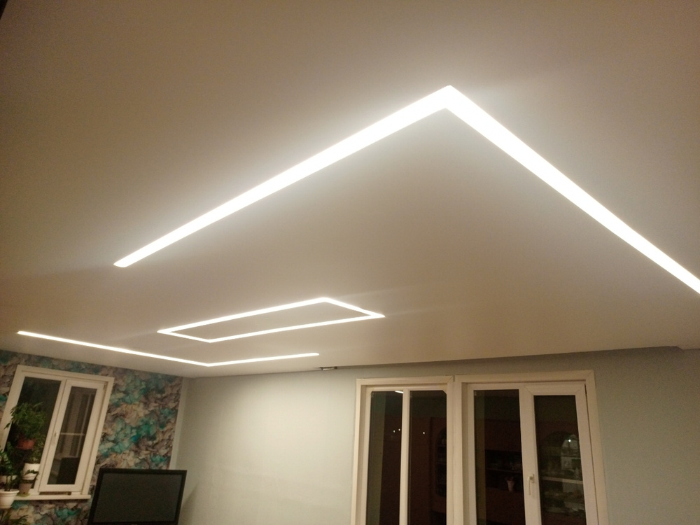 Профиль световые линии Flexy line slim 30мм для натяжного потолка,вставка ПК в комплекте, 1м ...