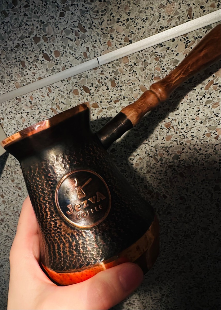 Турка для кофе медная 370 мл, JEZVA COFFEE Армянская джезва цельная - купить с доставкой по ...