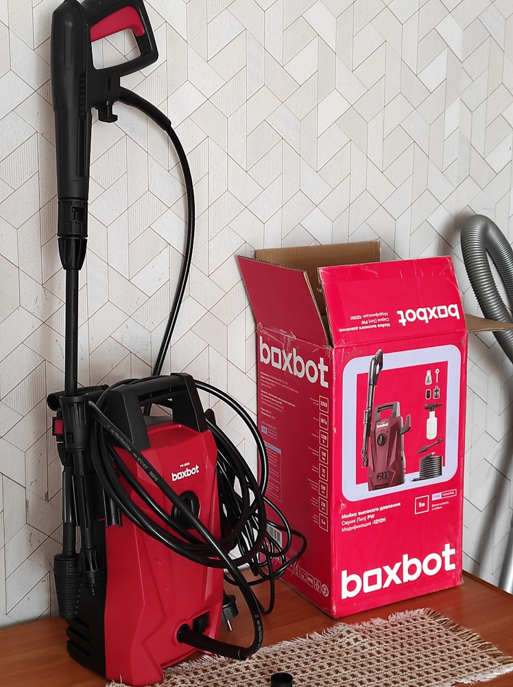 Мойка выского давления BoxBot, 1400Вт, 110 бар, 390 л/час, с грязевой фрезой, пеногенератором ...