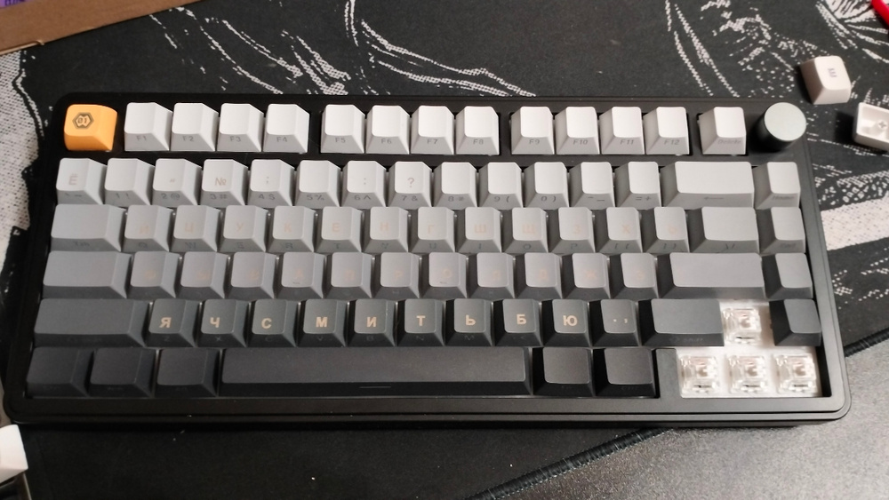 Клавиатура игровая Attack Shark M86 Cheese White RGB (RUS), беспроводная, 80 кнопок, HotSwap ...