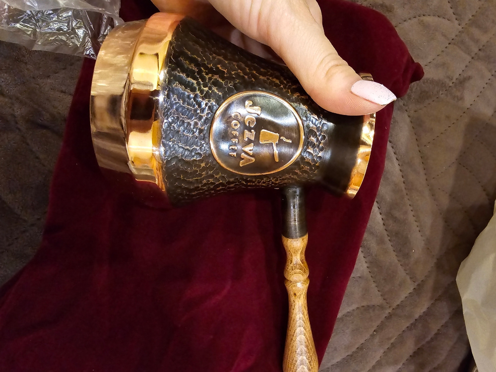 Турка для кофе медная 370 мл, JEZVA COFFEE Армянская джезва цельная - купить с доставкой по ...