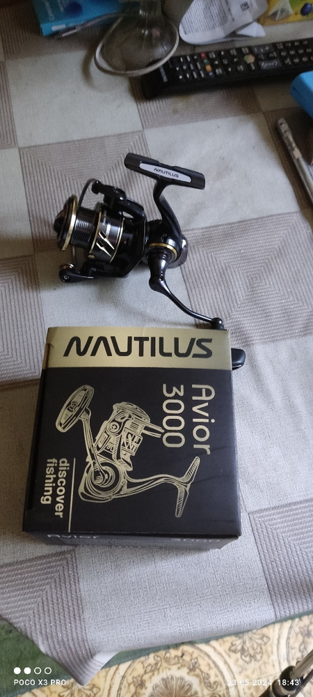 Катушка Nautilus Avior_серый металлик_черный_золотой, Безынерционная, 3000, Передний фрикцион ...