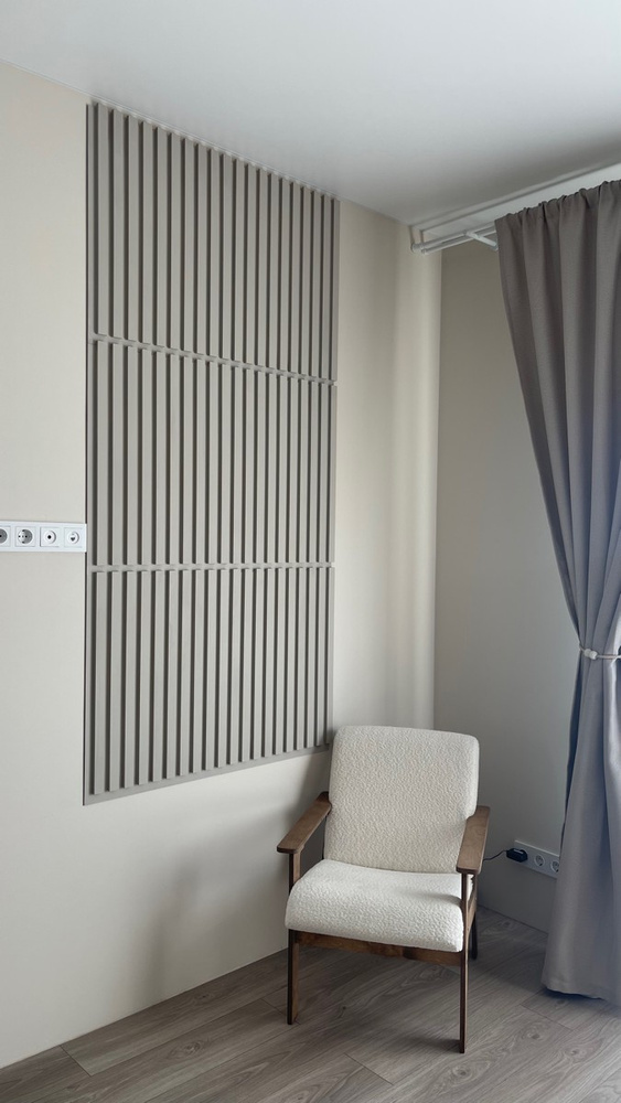 Стеновые панели реечные Дуб на черном натуральный шпон рейки декоративные на стену 680х505 4