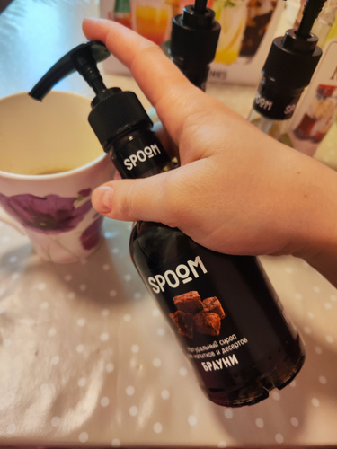 Набор сиропов Spoom для кофе Ванильные вафли, Брауни, Попкорн в фирменной упаковке (3 шт по 330 ...