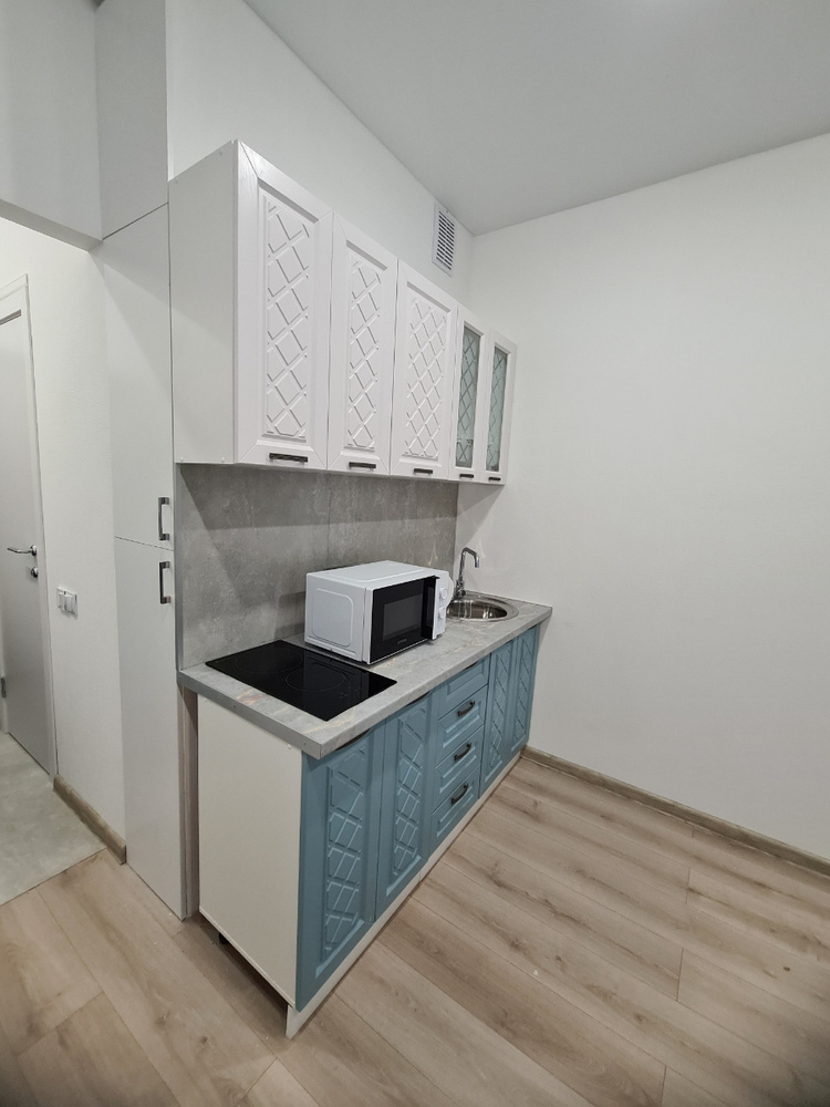 Кухонный гарнитур Агава 200 см Акация белая / Мята / столешница ...