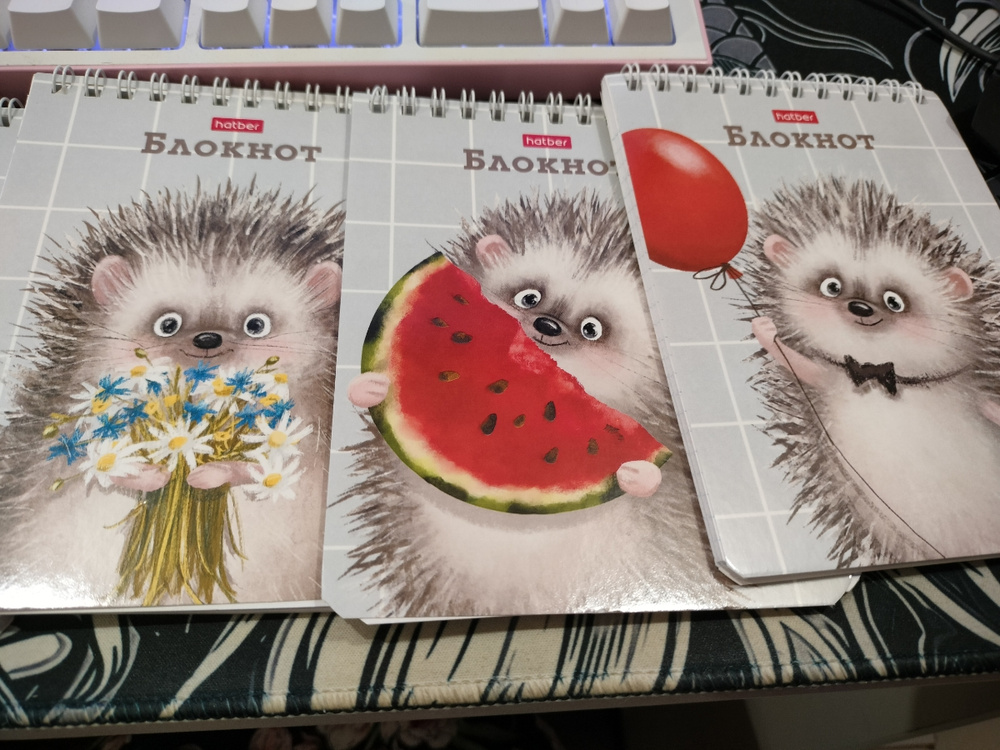 Набор блокнотов Hatber 40 листов, формата А6, в клетку, 65 г/кв. м, на гребне, ультрафиолетовый ...