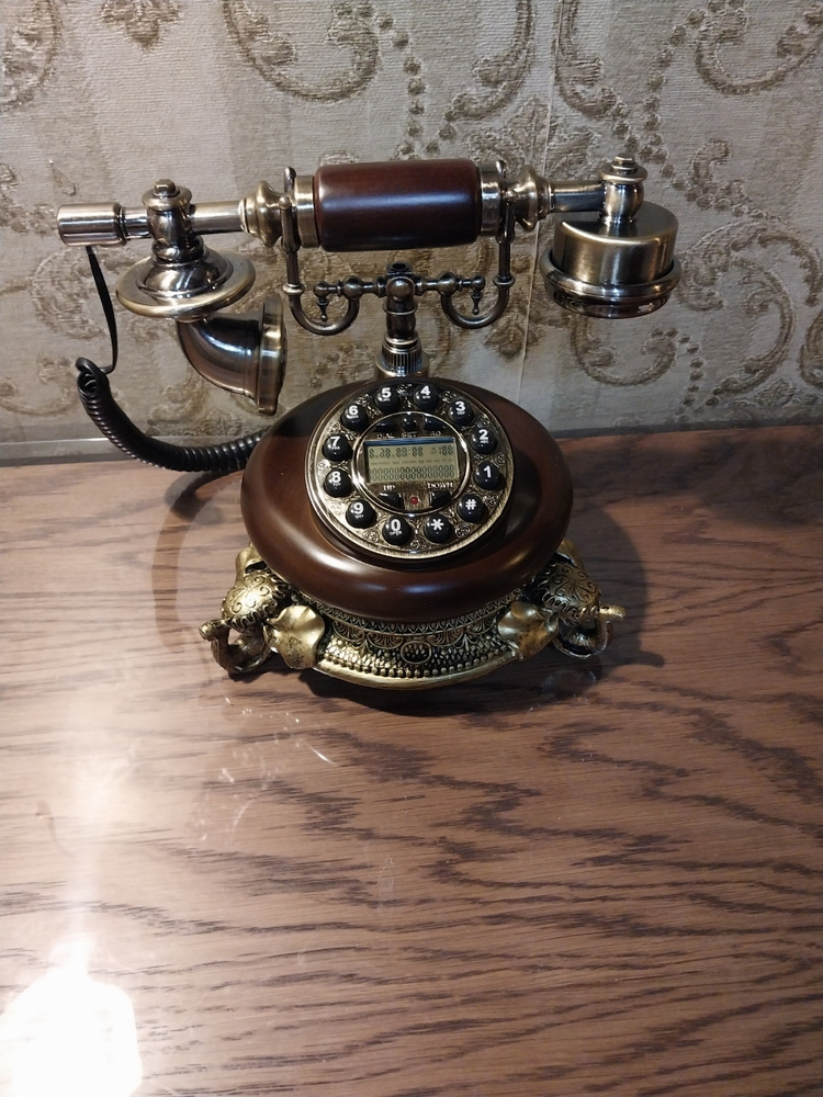 Старинный проводной телефон, Ретро-стиль, деревянное сырье - проводной ...