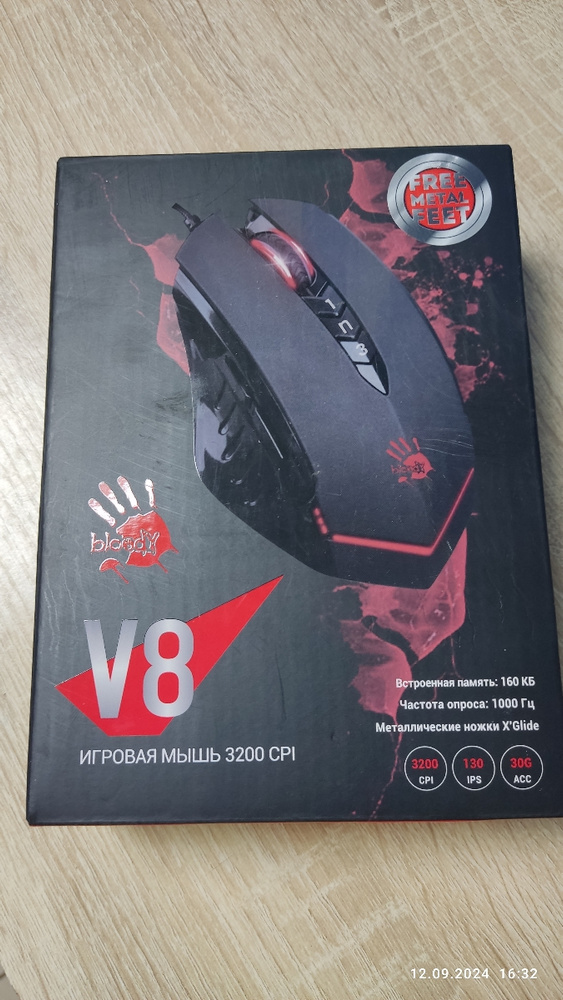 Игровая мышь проводная A4Tech V7_V8M_V9M_V8 V7, черный, красный ...