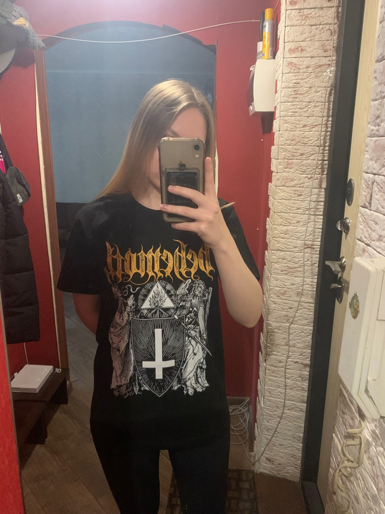 Футболка Мужской RockUp черный Короткий, размер 44, 46 Хлопок Логотип прямой Повседневный Россия ...