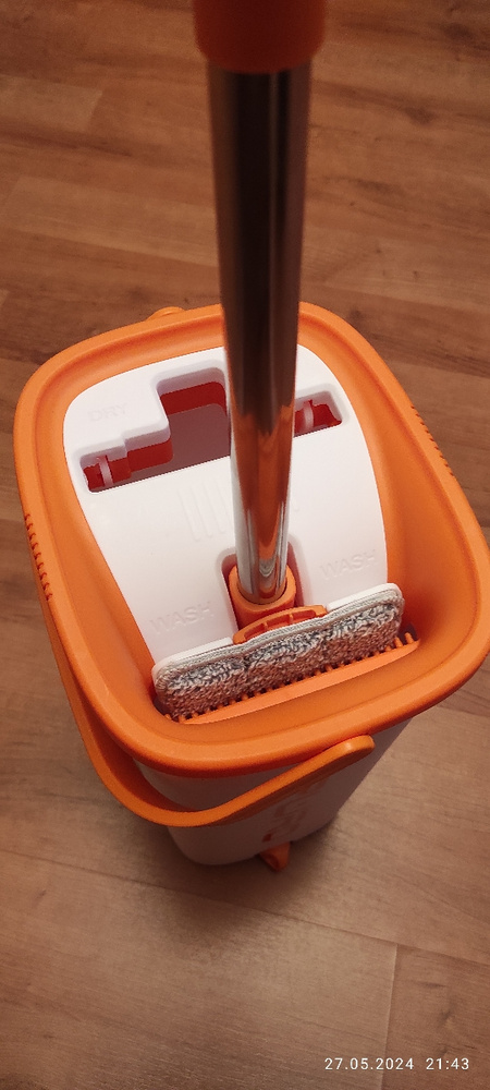 Швабра с отжимом и ведром для мытья полов, комплект для уборки PURO ...