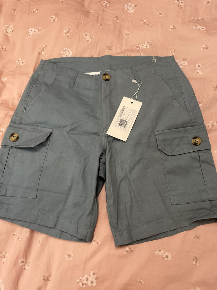 Шорты Мужской DLR&NN Повседневный бежевый, размер 44 Хлопок, Эластан Молния, Пуговицы Однотонный ...