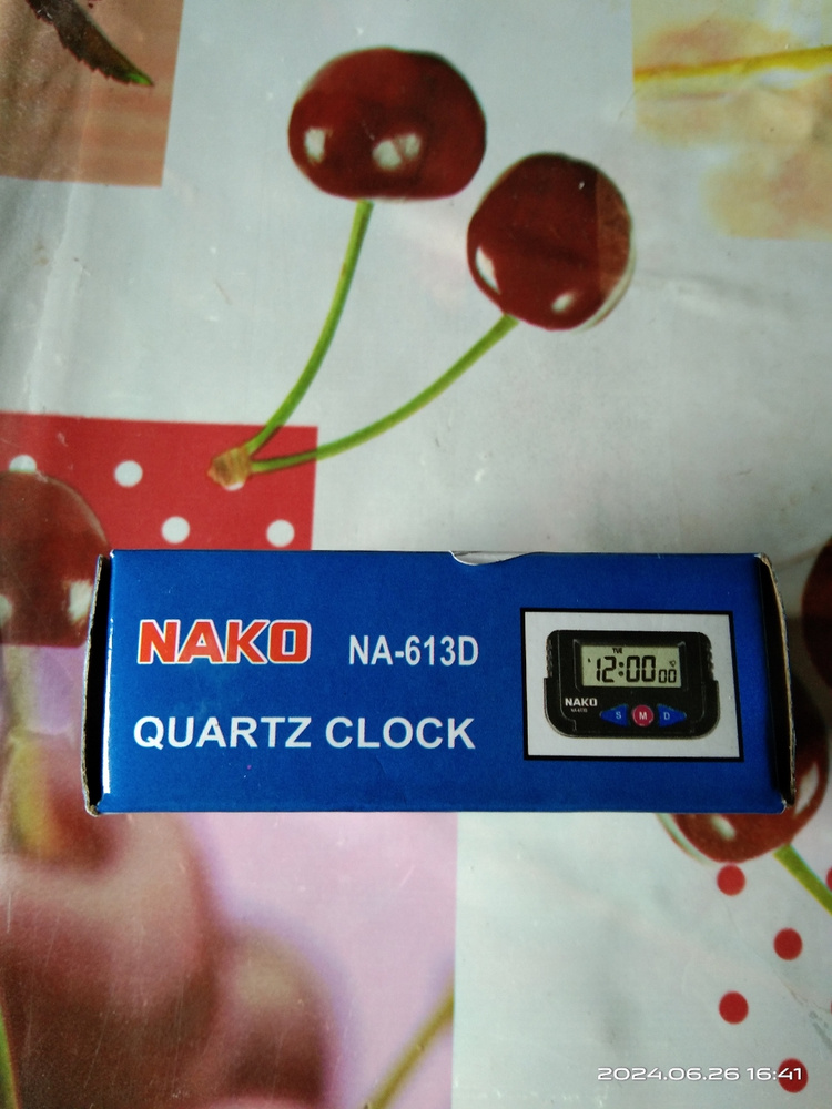 Часы автомобильные электронные. Будильник, секундомер, календарь, формат 12/24. Батарейка в ...