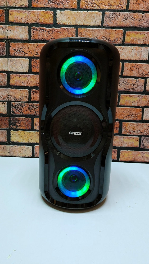 Портативная беспроводная блютуз колонка / Музыкальный центр Ginzzu GM-202 с BLUETOOTH мощность ...