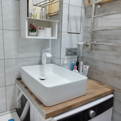 Раковина накладная над стиральной машиной Ceramalux 6250 без перелива купить на OZON по низкой ...