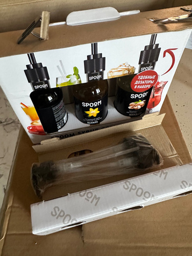 Набор сиропов Spoom для кофе Ваниль, Карамель, Миндаль в фирменной упаковке (3 шт по 330 г / 250 ...