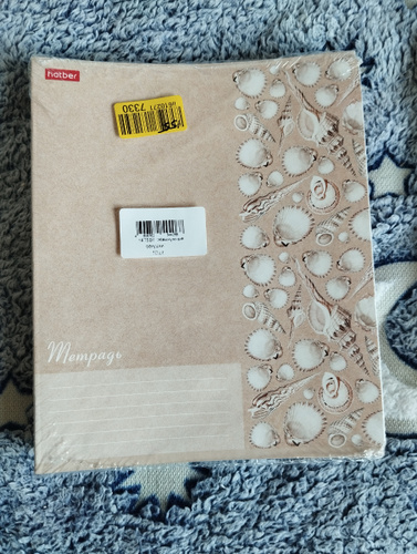 Тетрадь Hatber 18 листов, формата А5, в клетку, на скобе, 10 штук/5 дизайнов -Жемчужные ракушки ...