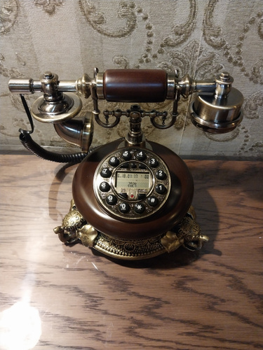 Старинный проводной телефон, Ретро-стиль, деревянное сырье - проводной ...