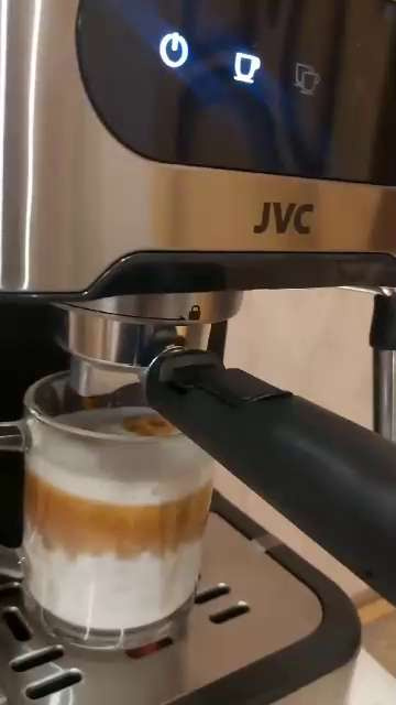 Кофемашина рожковая с капучинатором JVC JK-CF35, 20 Бар, резервуар 1,5 л, подогрев чашек, 950 Вт ...