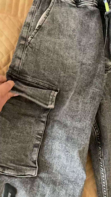 Джинсы Мальчики Button Blue синий карго Деним, размер 140 прямой Пуговицы Средняя, рост 140 ...