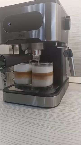 Кофемашина рожковая с капучинатором JVC JK-CF35, 20 Бар, резервуар 1,5 л, подогрев чашек, 950 Вт ...