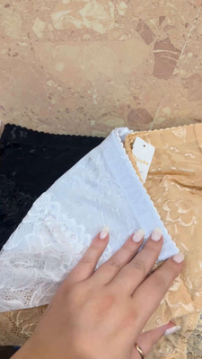 Комплект трусов Женский OIRO слипы Хлопок, Лайкра белый, бежевый, размер 48, 50 Средняя Китай ...