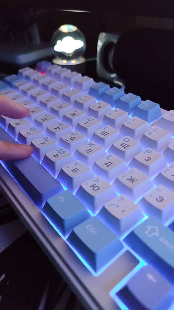 Клавиатура игровая Attack Shark M86 Moonlit Night RGB (RUS), беспроводная, 80 кнопок, HotSwap ...