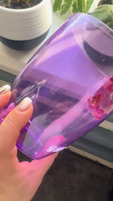 Горшок для орхидеи, кашпо ElfPlast 1.1 л, прозрачно-фиолетовый купить на OZON по низкой цене ...