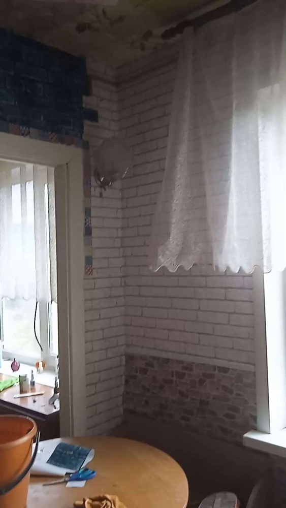 Обои флизелин и вспененный винил, кирпич бежевый, метровые, для кухни, Стена (VILIA, 1591-62 ...