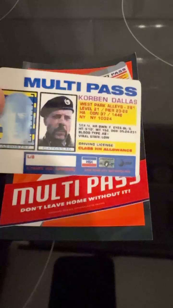 права МУЛЬТИ ПАСС (MULTI PASS) Корбен Даллас Korben Dallas 86х60 мм ...