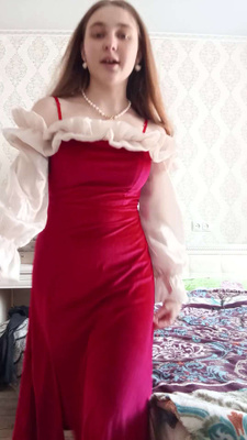 Платье Женский BOYISH красный Вечерний/праздничный Длинный Велюр ...