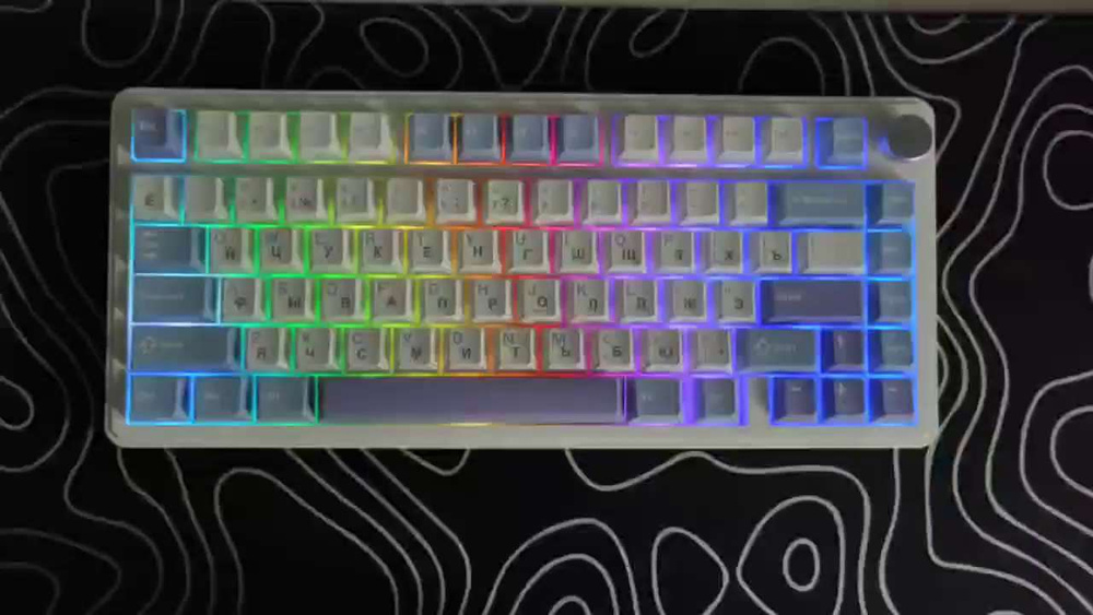 Клавиатура игровая Attack Shark M86 Cheese White RGB (RUS), беспроводная, 80 кнопок, HotSwap ...