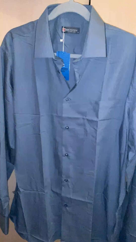 Рубашка Мужской Brostem пастельно-голубой Длинный Хлопок Однотонный, размер 56 Россия купить c ...