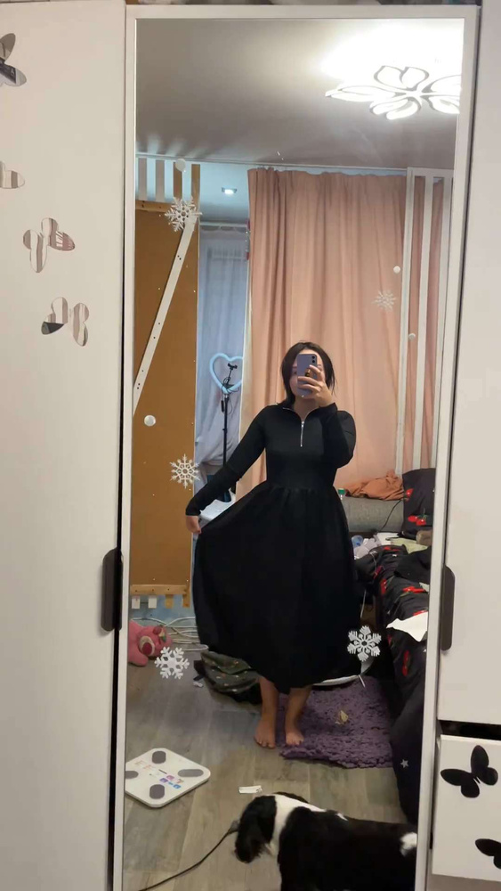 Платье Женский SYJWY черный платье-майка Повседневный Длинный Полиэфирный шелк Значки, размер 46 ...