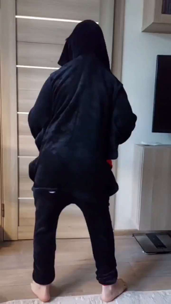 Кигуруми Женский, размер 160, 170 желтый бархат Зима Капюшон, Карманы ...