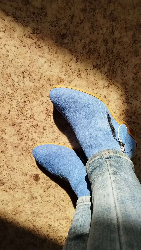 Сапоги Женский MOOCIE полусапоги, размер 36 синий Зима Платформа Молния купить c доставкой на ...